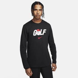 Nike Langarm-Golf-T-Shirt für Herren - Schwarz