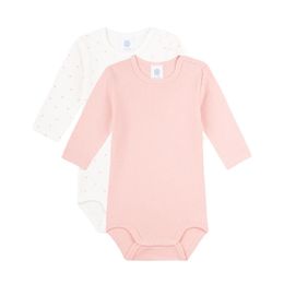 Sanetta - Langarm-Body NEW DOTS 2er-Pack in white/silver pink, Gr.98