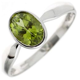 Schmuck Krone Silberring Damenring Ring mit echtem Peridot grün 925 Silber oval Fingerschmuck