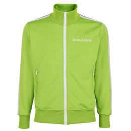 Palm Angels Trainingsjacke Logo-gedruckte Trainingsjacke mit Reißverschluss Grün