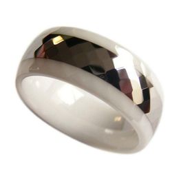 Vivance Partnerring "YIN YANG" Facettierter weißer Ceramic Wolfram Ring "WHITE"