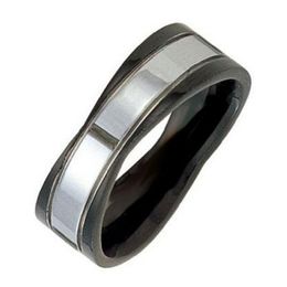 Vivance Partnerring "Black & Steel" Edelstahl Ring bicolor