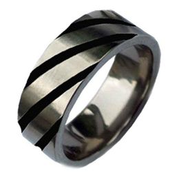 Vivance Partnerring Classic Titanium Ring mit scharzem Inlay