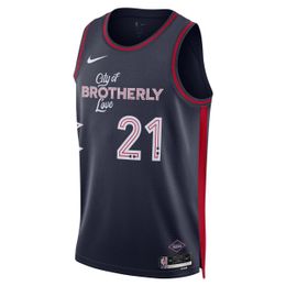 Joel Embiid Philadelphia 76ers City Edition 2023/24 Nike Dri-FIT NBA Swingman Herrentrikot - Blau