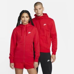 Nike Sportswear Club Fleece Herren-Hoodie mit durchgehendem Reißverschluss - Rot