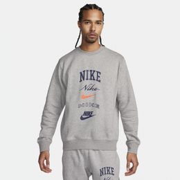 Nike Club Fleece Longsleeve Pullover mit Rundhalsausschnitt für Herren - Grau