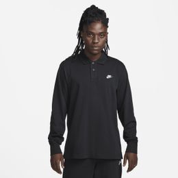 Nike Club Longsleeve-Polo aus Strickmaterial für Herren - Schwarz