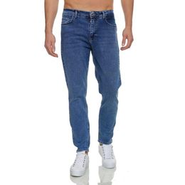 Denim House Loose-fit-Jeans MOM-Fit Jeans Herren einfarbig Basic Stretchdenim