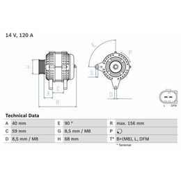 Bosch Lichtmaschine 120 A (0 986 041 890) für VW Transporter T4 Lt 28-35 II