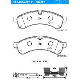 ATE Bremsbeläge mit Zubehör hinten (13.0460-4829.2) für passend für Iveco Daily