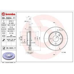 Brembo Bremsscheibe COATED DISC LINE 09.C824.11 InnenbelüftetVorne Rechts Links fürViva 1.0 OPEL Karl