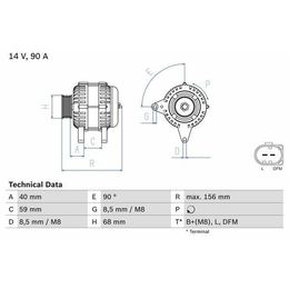 Bosch Lichtmaschine 90 A (0 986 041 230) für VW Transporter T4 Lt 28-46 II 28-35