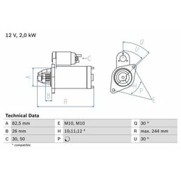 Bosch Anlasser (0 986 017 260) für Mercedes-Benz Vito Sprinter 3-T 2-T C-Klasse