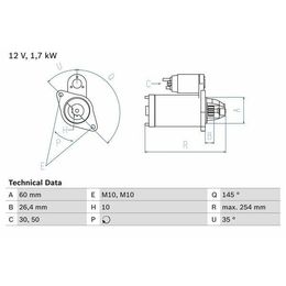 Bosch Anlasser (0 986 021 320) für Mercedes-Benz CLS S-Klasse G-Klasse C-Klasse