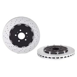 Brembo Bremsscheibe TWO-PIECE FLOATING DISCS LINE 09.9477.23 Gelocht/innenbel.Vorne Rechts Links für AUDI A4 B7 RS4 quattro