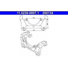 ATE Bremssattelhalter vorne (11.0230-0807.1) für Audi A4 B6 A6 C6 A8 Seat Exeo