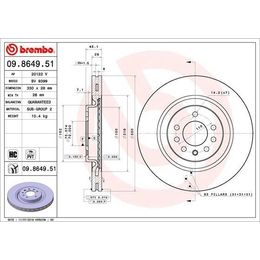 Brembo Bremsscheibe COATED DISC LINE 09.8649.51 InnenbelüftetVorne Rechts Links für OPEL Corsa E 1.6 Turbo