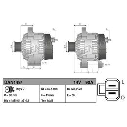 DENSO Generator 14V 90A für ISUZU D-Max I 2.5 DiTD 4x4 3.0 II CRDi 4WD