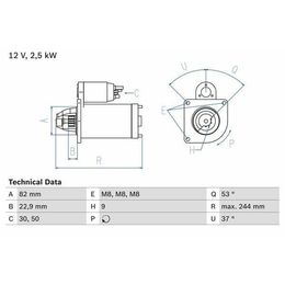 Bosch Anlasser (0 986 023 120) für Fiat Ducato Citroën Jumper Peugeot Boxer