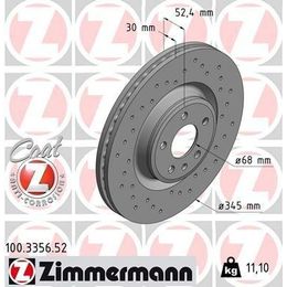 Zimmermann Bremsscheibe SPORT COAT Z 100.3356.52 GelochtVorne Rechts Links für AUDI A7 3.0 TDI A6 C7 2.8 FSI quattro TFSI 2.0 Q5 Hybrid S6 S7 A5 1.8