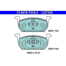 ATE Bremsbelagsatz, Scheibenbremse vorne rechts links für SKODA SEAT VAG 2Q0698151C 5Q0698151H 2Q0698151Q 13.0470-7335.2