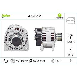 Valeo Generator Valeo ORIGINS NEW (439312) für VW GOLF 4 POLO 9N Audi A3 8L