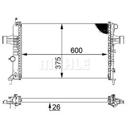 Mahle Motorkühler (CR 227 000S) für Opel Astra G Vauxhall Zafira A Mk IV (G)