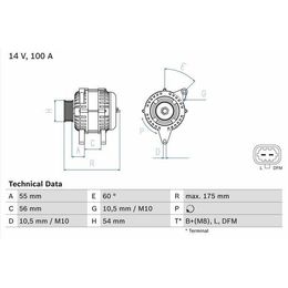Bosch Lichtmaschine 100 A (0 986 049 020) für Opel Corsa D Meriva Astra H Mk V