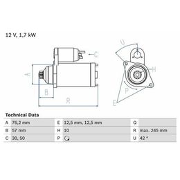 Bosch Anlasser (0 986 020 320) für VW Caddy III Starter