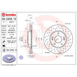 Brembo Bremsscheibe 09.C249.1X Gelocht/innenbel.Vorne Rechts Links für HYUNDAI I30 1.4 CRDi 1.6 Veloster GDI Elantra 1.8 KIA Cee'd CVVT GT Cerato