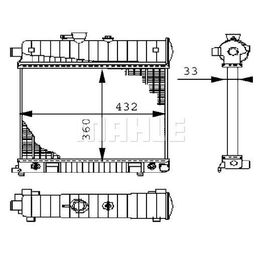 Mahle Kühler, Motorkühlung für MERCEDES-BENZ 2025005803 A2025002003 2025002003 CR 2207 000S