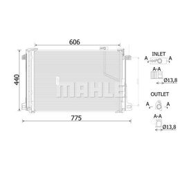 Mahle Klimakondensator (AC 786 000S) für Mercedes-Benz C-Klasse E-Klasse