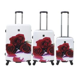 Saxoline® Koffer Saxoline Spinner 4 Rollen TSA Gr. S/M/L/SET Red Roses
