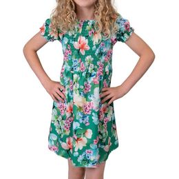 KMISSO Sommerkleid Mädchen Kleid smoked Oberteil Puffärmel 30382 (1-tlg) bequem zu tragen