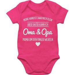 Shirtracer Shirtbody Oma und Opa um den Finger wickeln Großeltern Sprüche Baby