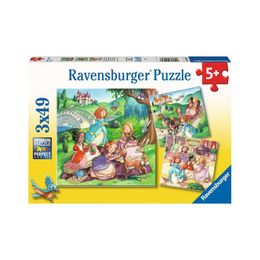 RAVENSBURGER VERLAG Puzzle KLEINE PRINZESSINNEN 3x49-teilig