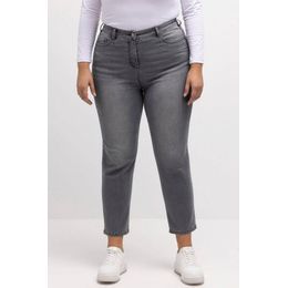 Ulla Popken Regular-fit-Jeans Mom-Jeans innen bedruckt weiter 5-Pocket-Schnitt