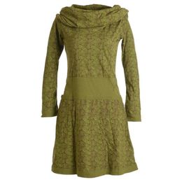 Vishes Jerseykleid Bedrucktes Kleid aus Baumwolle mit Schalkragen Ethno