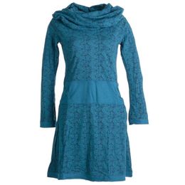 Vishes Jerseykleid Bedrucktes Kleid aus Baumwolle mit Schalkragen Ethno