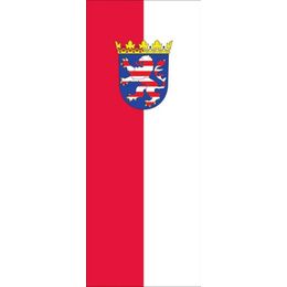 flaggenmeer Flagge Flagge Hessen mit Wappen 110 g/m² Hochformat