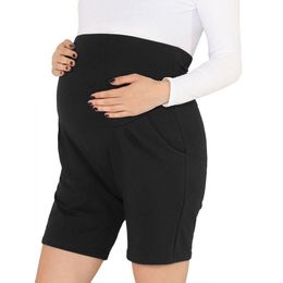 Be Mammy Umstandsleggings Damen Umstandshorts BE20-234 (1-tlg) elastischer Bund