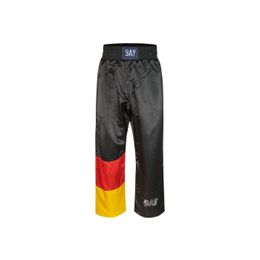 BAY-Sports Sporthose Germany BRD Kickboxhose Hose Kickboxen Kampfsport schwarz rot gold (Kinder und Erwachsene) Kampfsporthose lang Polyester