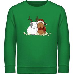 Shirtracer Sweatshirt Weihnachtliche Meerschweinchen Weihnachten Kleidung Kinder