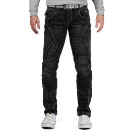 Cipo & Baxx Cipo & Baxx 5-Pocket-Jeans Herren Hose BA-CD288 in Schwarz mit weißen Kontrastnähten