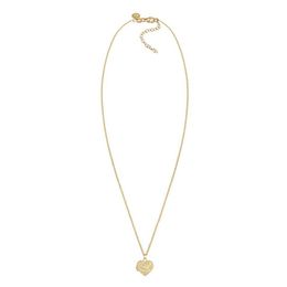 Elli Premium Kette mit Anhänger Herz Ornament Amulett Medaillon Liebe 925 Silber, goldfarben