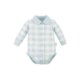 Makoma Hemdbody Baby Body Bodyhemd Langarm Kariert für Neugeborene Jungen 100% Baumwolle