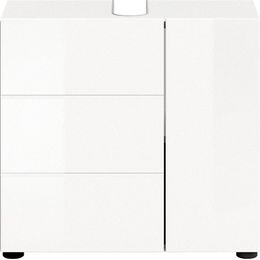 Welltime Waschbeckenunterschrank Biel (1-St) Badmöbel, 2 Türen, asymetrisch, Breite 60 cm, weiß