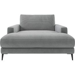 Inosign Chaiselongue Downtown Loungemöbel zum Relaxen, B/T/H: 132/170/84 cm, auch in Bouclé, Cord und Easy care - leicht mir Wasser zu reinigen, silberfarben