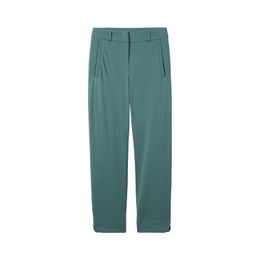 Tom Tailor Damen Cropped Mia Straight Hose, grün, Uni, Gr. 38/28