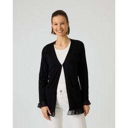 Pfeffinger Cardigan mit Chiffonbesatz